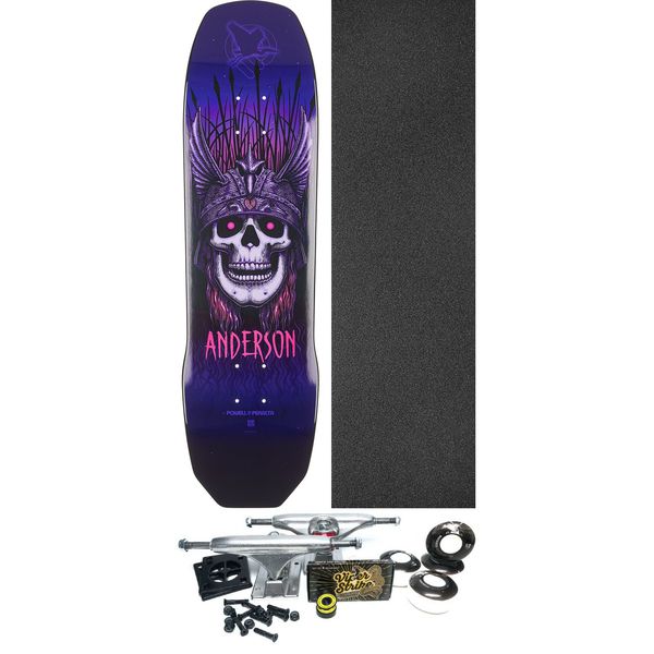 Powell Peralta Andy Anderson Heron Skull Purple Skateboard Deck - 8.45 ...