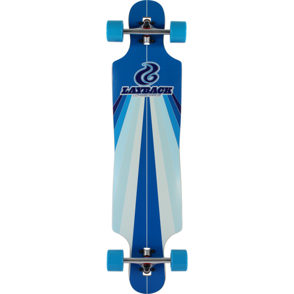 Layback Longboards Sunstripe Drop-Through Blue Longboard Complete ...