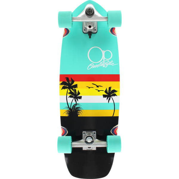 Ocean Pacific Sunset Surfskate Teal / Black Cruiser Complete Skateboard ...