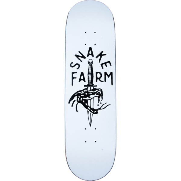 Snake Farm Skateboards Boom Stick White / Black Skateboard Deck - 9 x 32