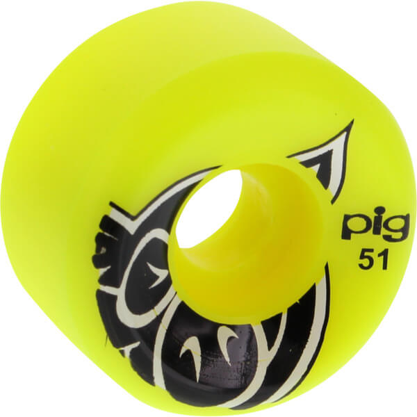 Pig Wheels Head Yellow Skateboard Wheels - 51mm 101a (Set of 4 ...