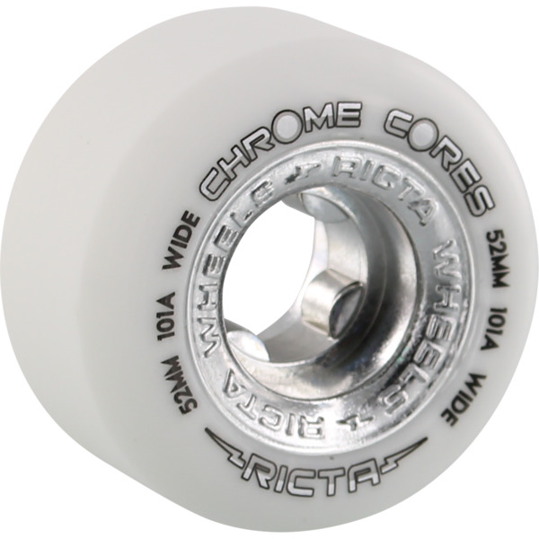 Ricta Wheels Chrome Core Wide White / Silver Skateboard Wheels - 52mm ...
