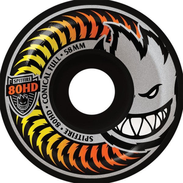 Spitfire Wheels 80HD Fade Conical Full Black Skateboard Wheels - 58mm ...