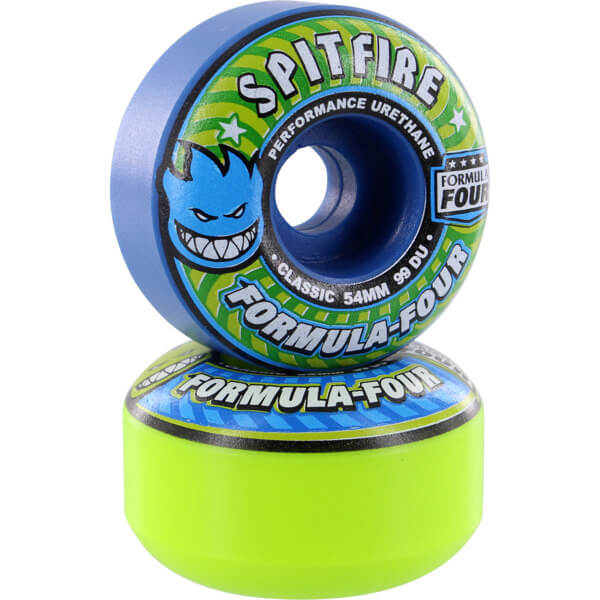 Spitfire Wheels Formula Four Classic Mash-Up Blue / Green Skateboard ...