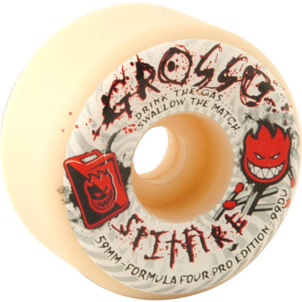 Spitfire Wheels Grosso Arsonist Formula Four White Skateboard Wheels ...