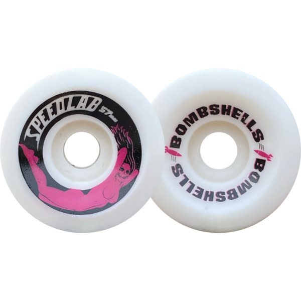 Speedlab Wheels Bombshells White Skateboard Wheels - 57mm 99a (Set of 4)