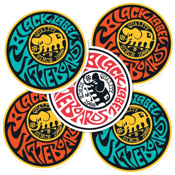 Black Label Skateboards 20 Pack Quality Assorted Skate Sticker