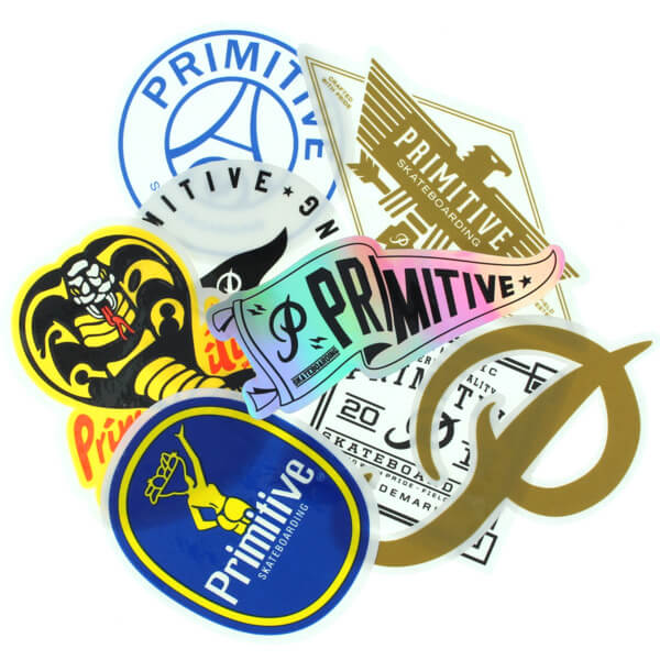 Primitive Skateboarding 8 Pack of Assorted Decals - Warehouse Skateboards