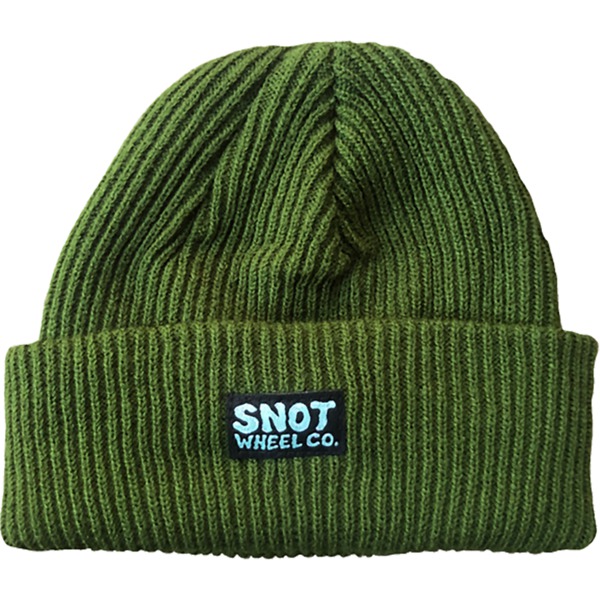 Snot Wheel Co. Label Olive Green Beanie Hat - One Size Fits All