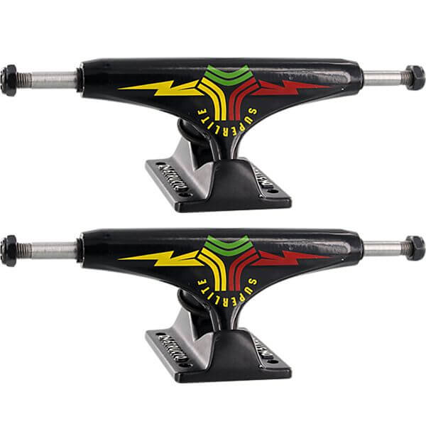 Destructo Trucks D1 Superlite VI Rasta Black / Black Skateboard Trucks ...