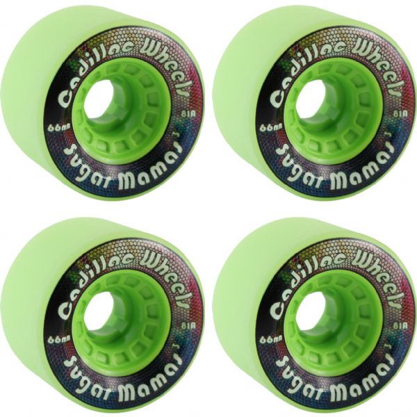 Cadillac Wheels Sugar Mamas Lime Skateboard Wheels - 66mm 81a (Set of 4 ...