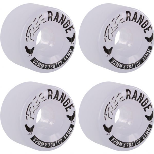 Free Wheel Co Range Clear White Clear Skateboard Wheels - 62mm 78a (Set ...