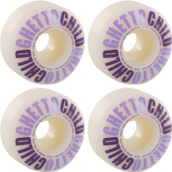 Ghetto Child Classic Logo Skateboard Wheels - 52mm 101a (Set of 4 ...