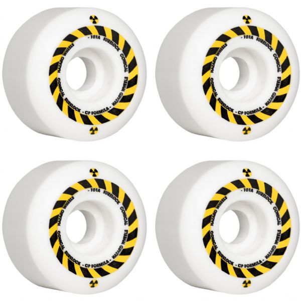Hazard Wheels CP Formula Hazard Sign Radial White Skateboard Wheels ...