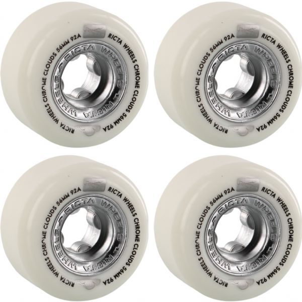 Ricta Wheels Chrome Clouds White / Black Skateboard Wheels - 56mm 92a (Set of 4) - Warehouse ...