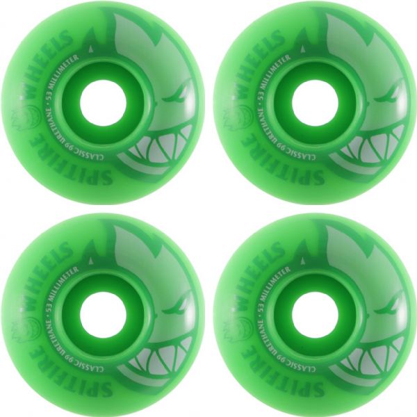 Spitfire Wheels Bighead Neon Green Skateboard Wheels - 53mm 99a (Set of 4)