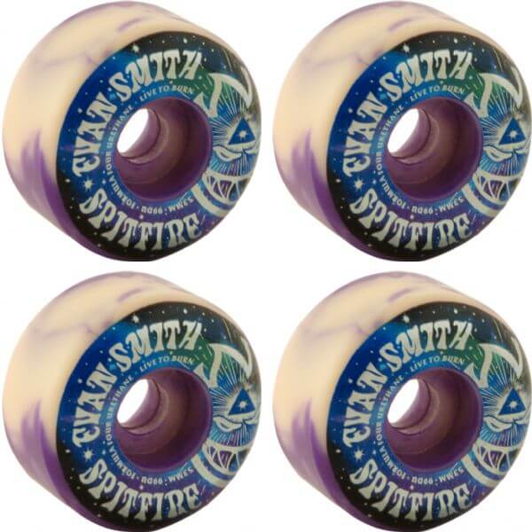 Spitfire Wheels Evan Smith Formula Four 3rd Eye White / Purple Swirl ...